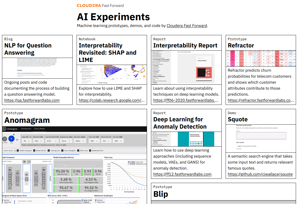 AI Experiments – Cloudera Fast Forward